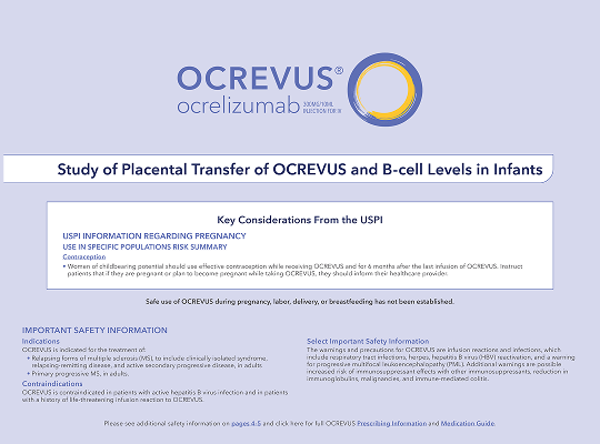 Pregnancy and Lactation Data | OCREVUS® (ocrelizumab)